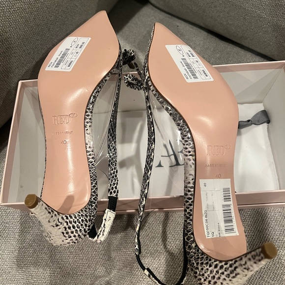 RED Valentino | Shoes | New Red V Valentino Snakeskin Embossed Leather ...